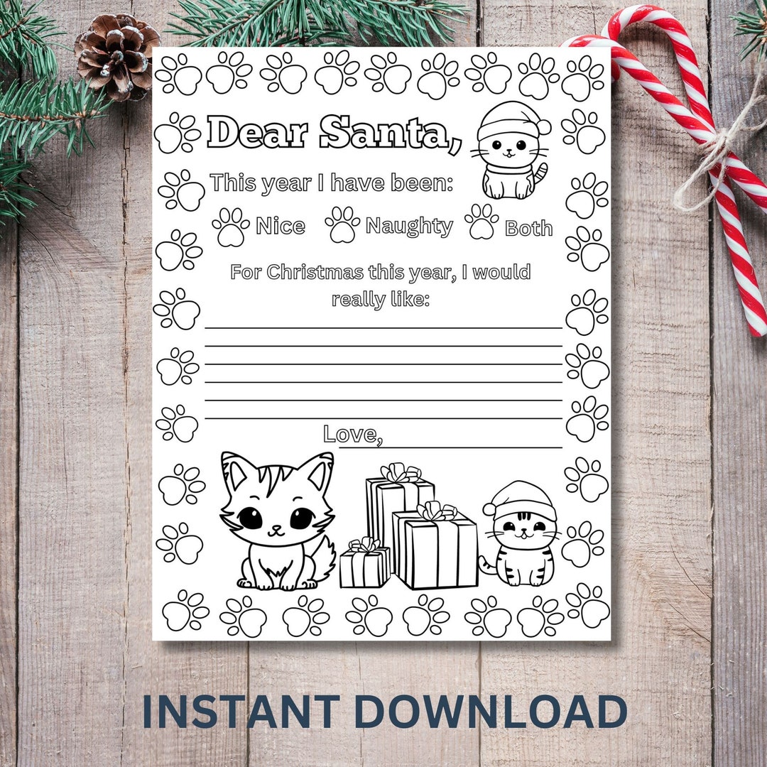 Letter to Santa Coloring Page, Santa Letter, Letter to Santa, Kids ...