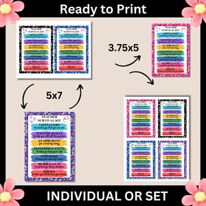 Teacher Survival Kit Tag Editable, Back to School Teacher Gift, Teacher ...