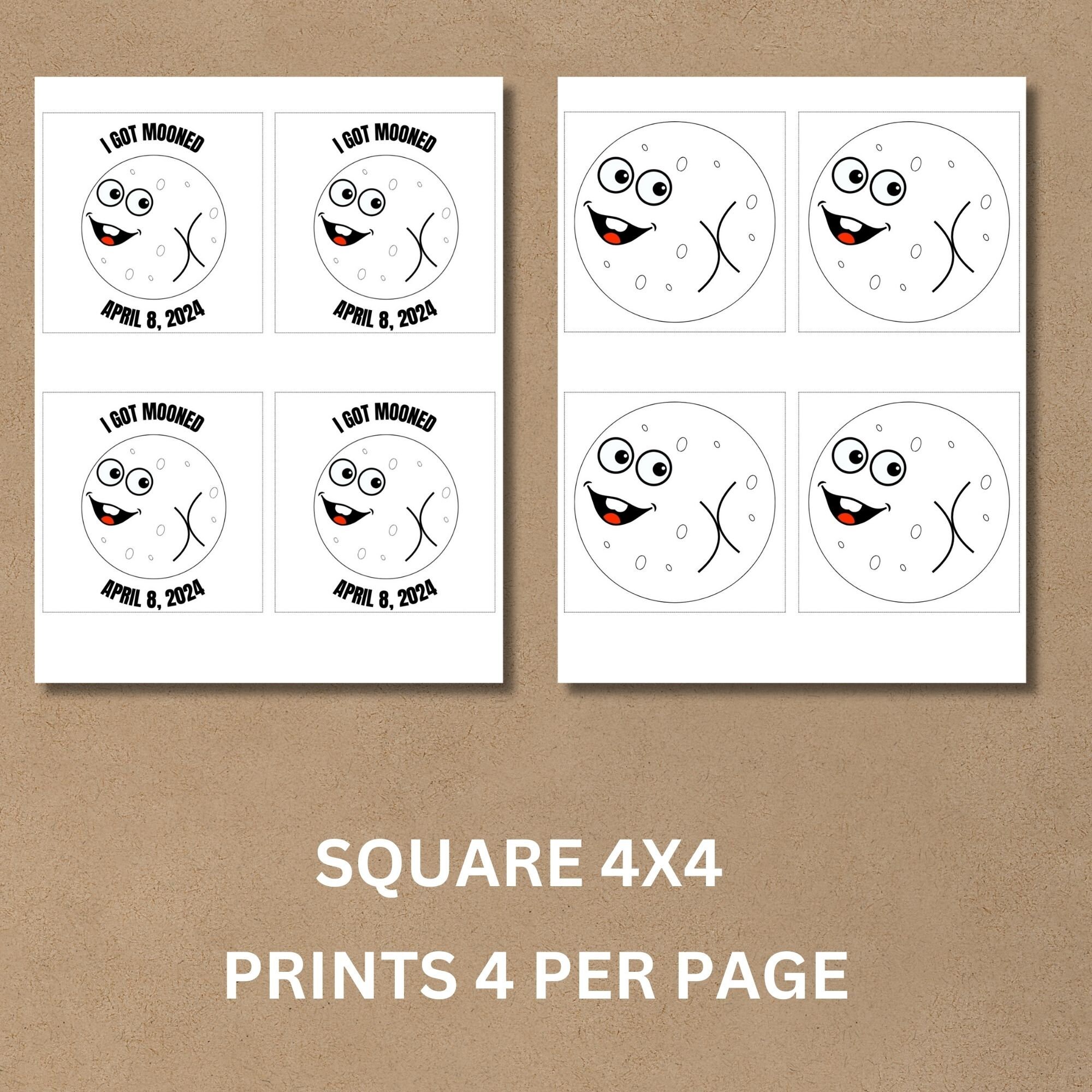 Solar Eclipse 2024 Printable Party Supplies Gift Tags, Total Lunar ...