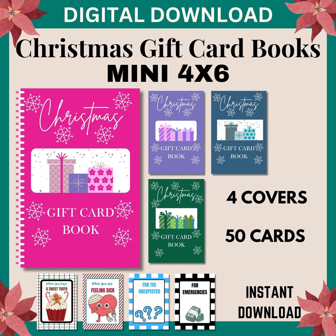 Christmas Gift Card Book, Printable Christmas Gift for Kids, Christmas ...