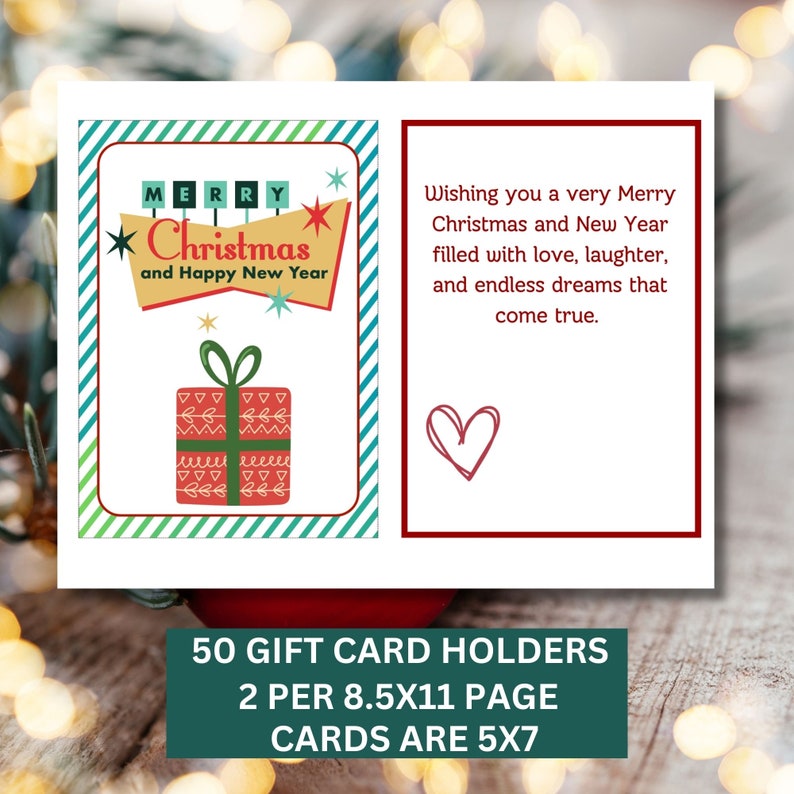 Christmas Gift Card Book, Printable Christmas Gift for Kids, Christmas ...