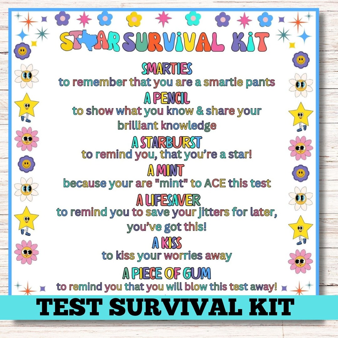 STAAR Testing Day Snack Tag Printable Classroom Treat Tag, Test ...