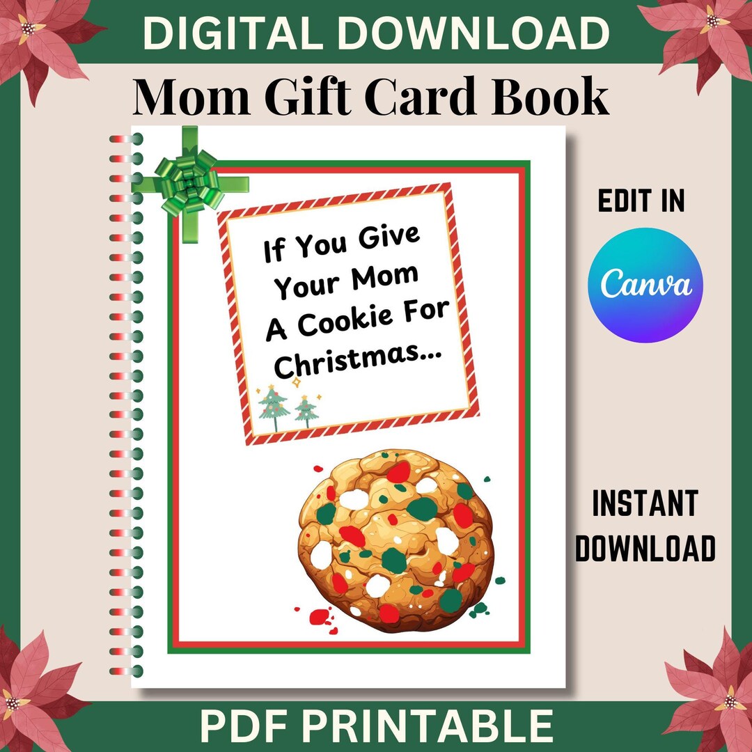 If You Give Your Mom a Christmas Cookie Gift Book Printable, Mom ...