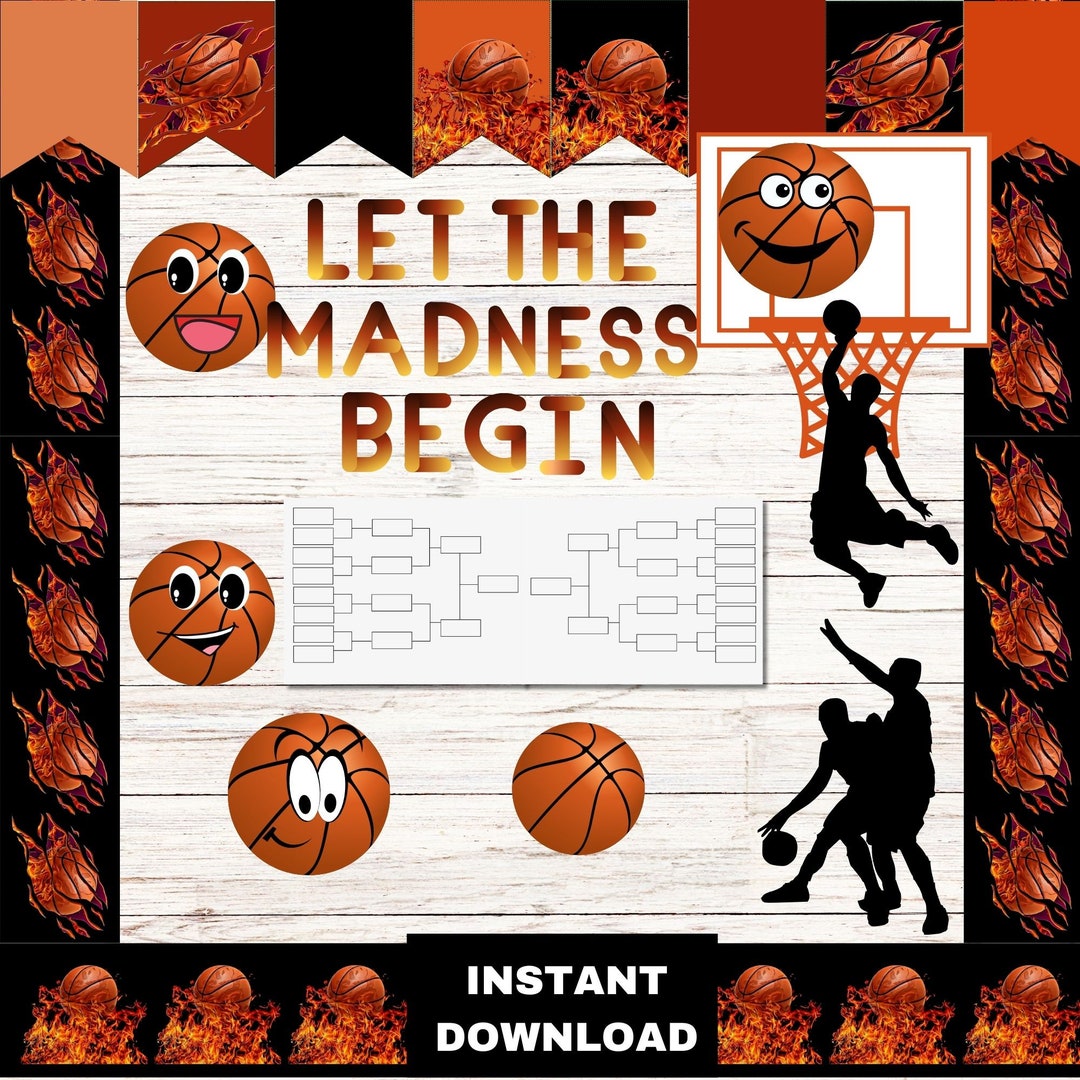 March Madness Basketball Bulletin Board Kit: Classroom Door Decor ...