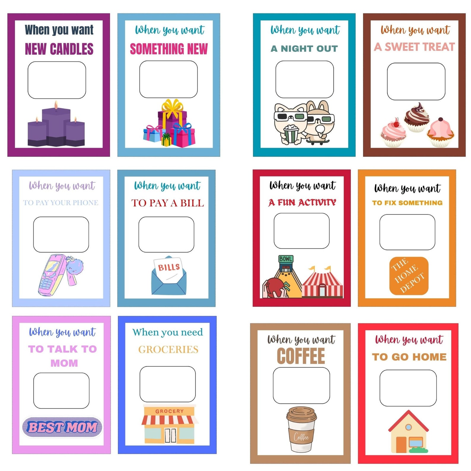 Christmas Gift Card Book, Printable Christmas Gift for Kids, Christmas ...