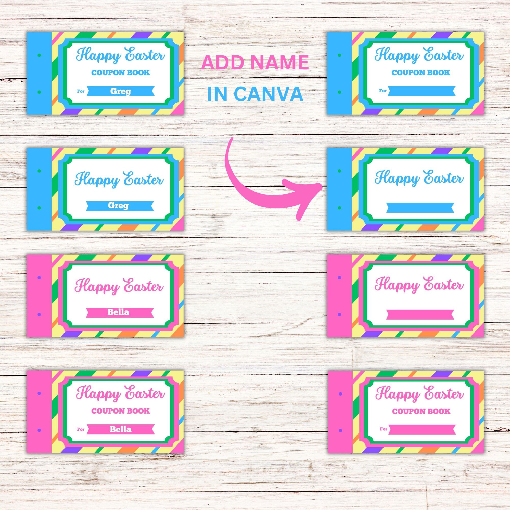 Easter Coupon Book Editable, Printable Coupon Book Template, Custom ...