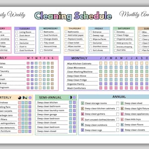 Cleaning Schedule , ADHD Printable Cleaning Checklist, Editable Chore ...