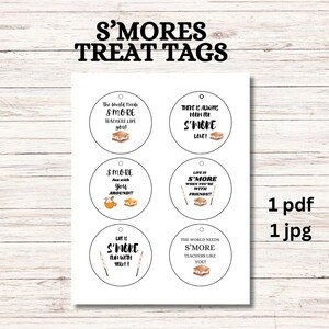 Smores Kit Tags Printable Smores Tags Smores Party Favor - Etsy