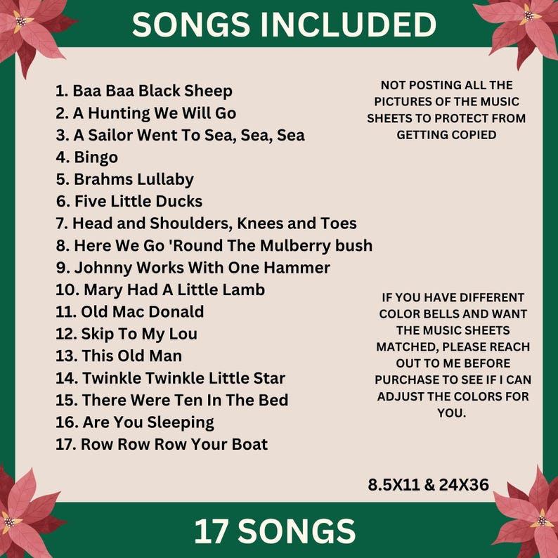 Color Coded Handbell Music: 20 Printable Songs (digital Download) - Etsy