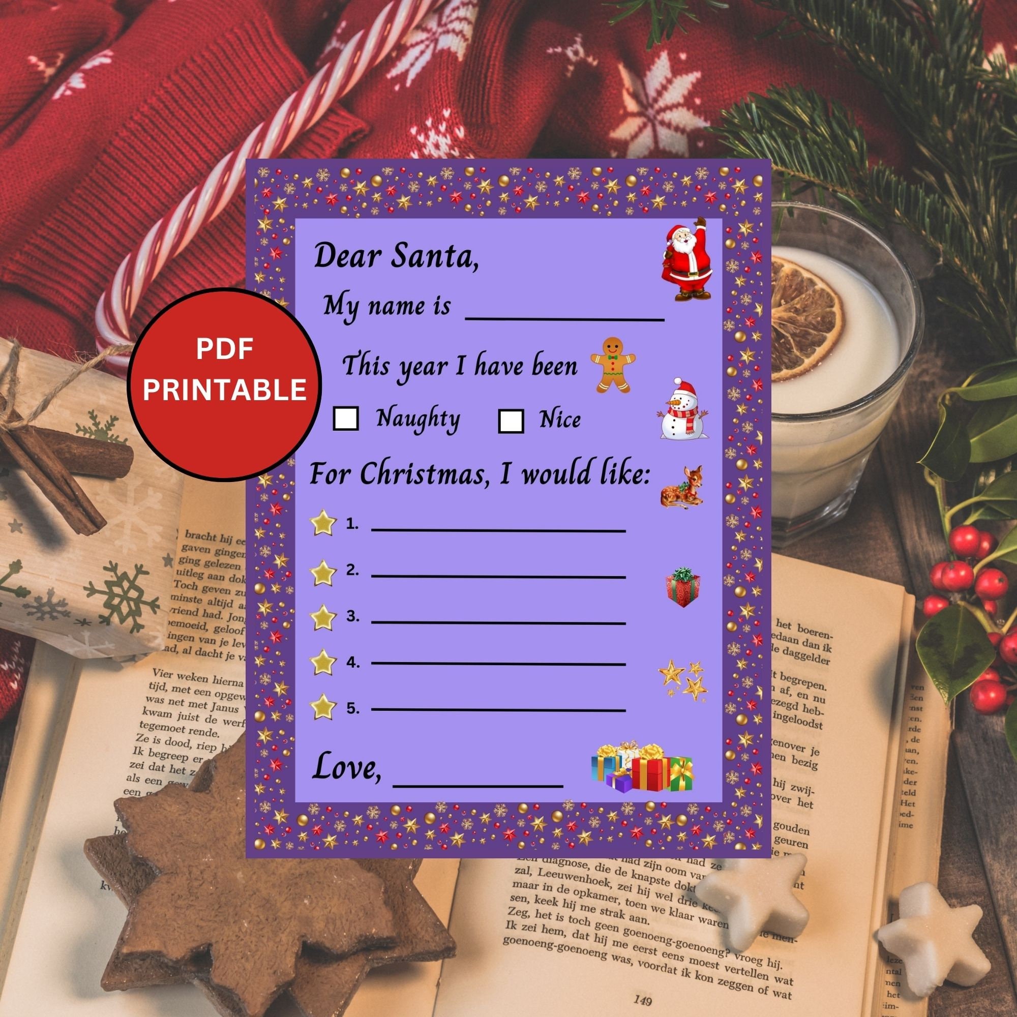 Letter to Santa PRINTABLE / Kids Letter to Santa / Santa - Etsy