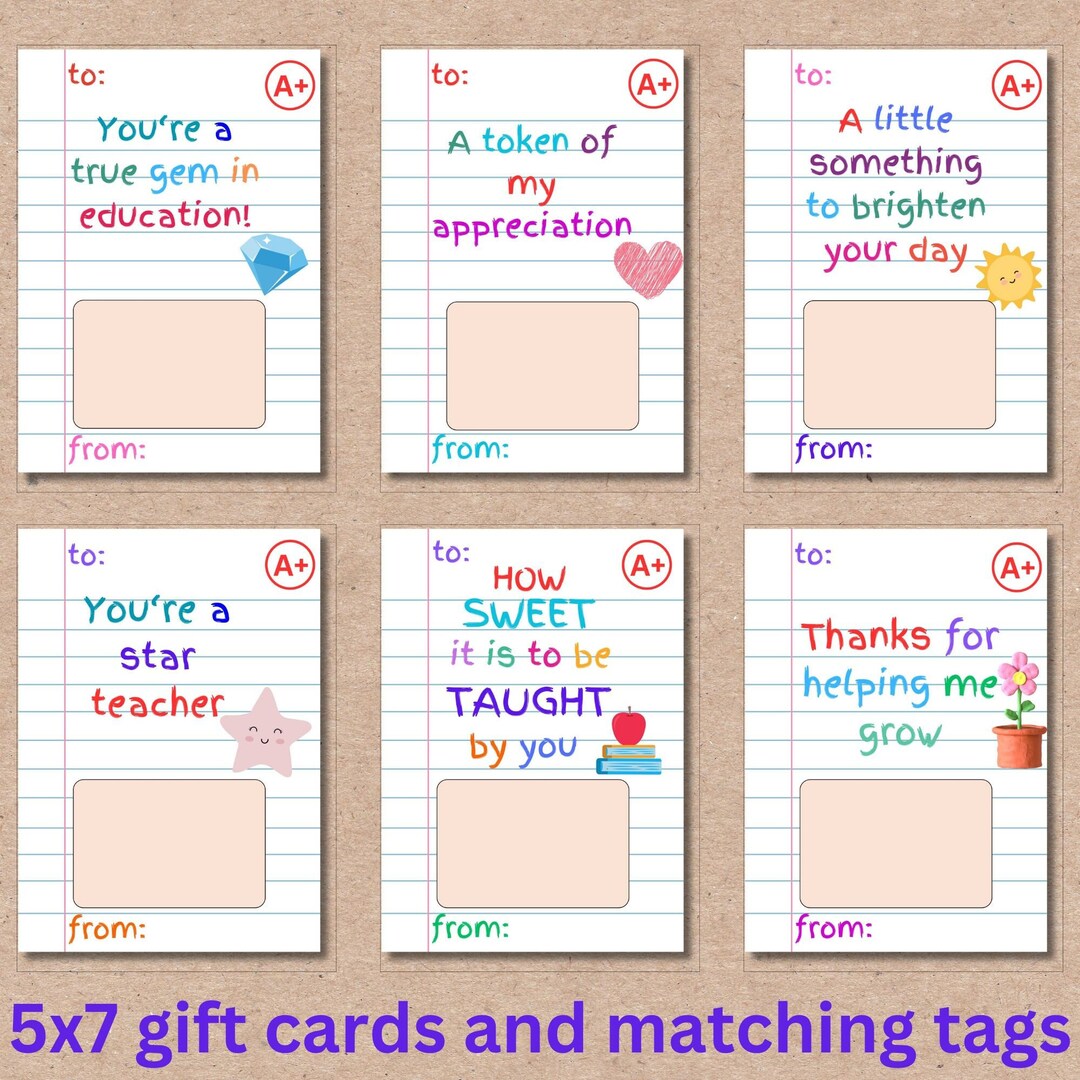 Teacher Appreciation Day Gift Card Holder Printable, Teacher ...