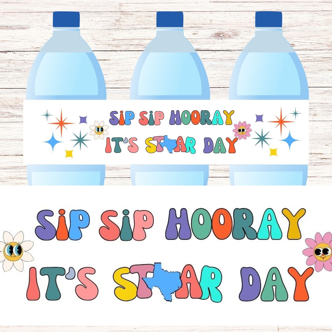 STAAR Test Day Tag Water Bottle Label, STAAR Test Tag, School Test ...