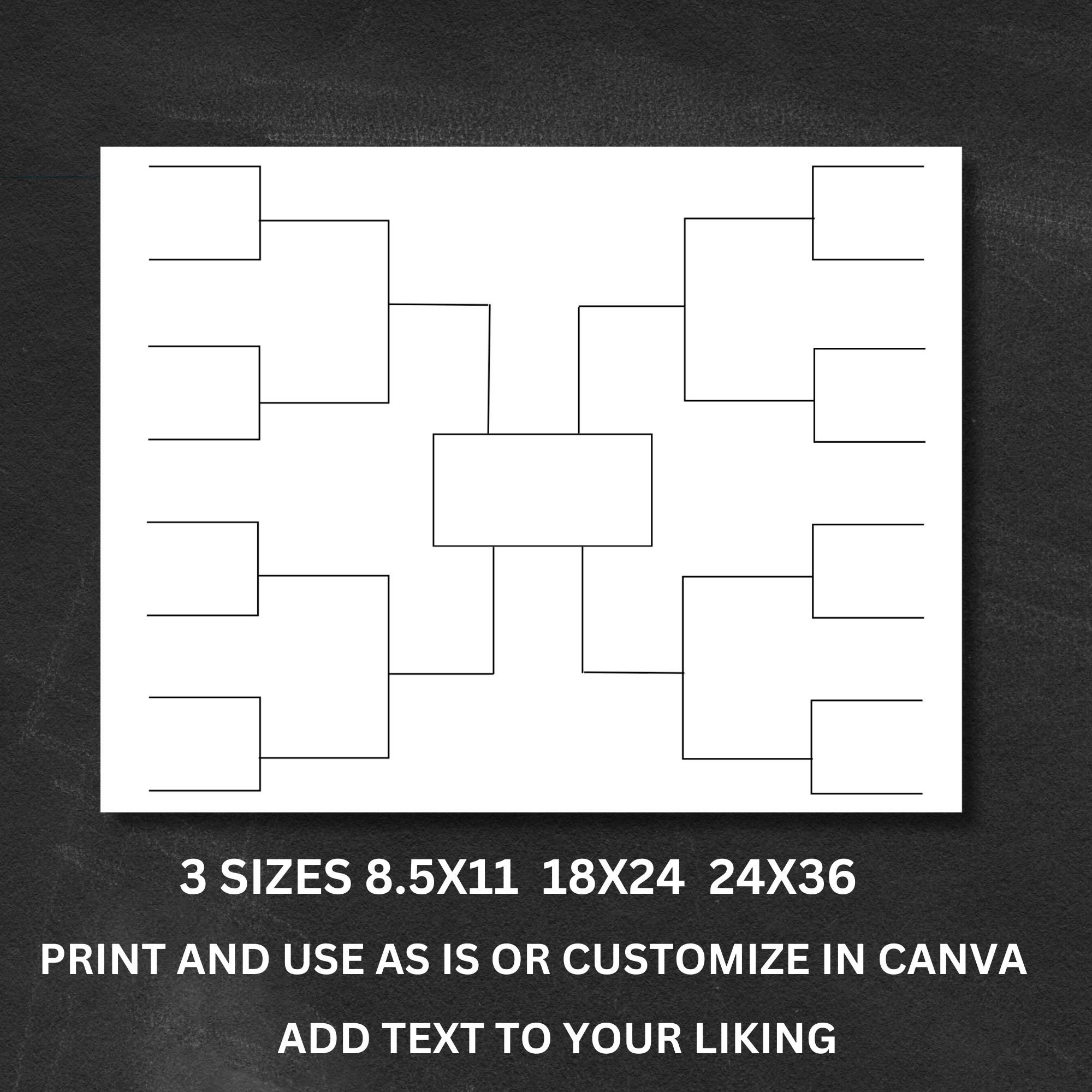 Tournament Bracket Template Bundle Editable, Sports Bracket Printable ...