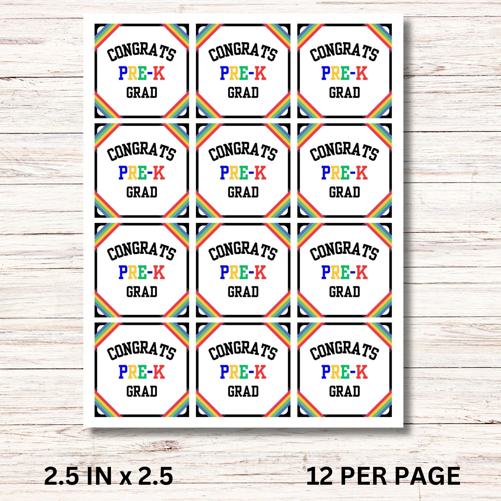 Congrats Pre-k Grad Gift Tags, Preschool Graduation, Pre-k Gift Tag ...