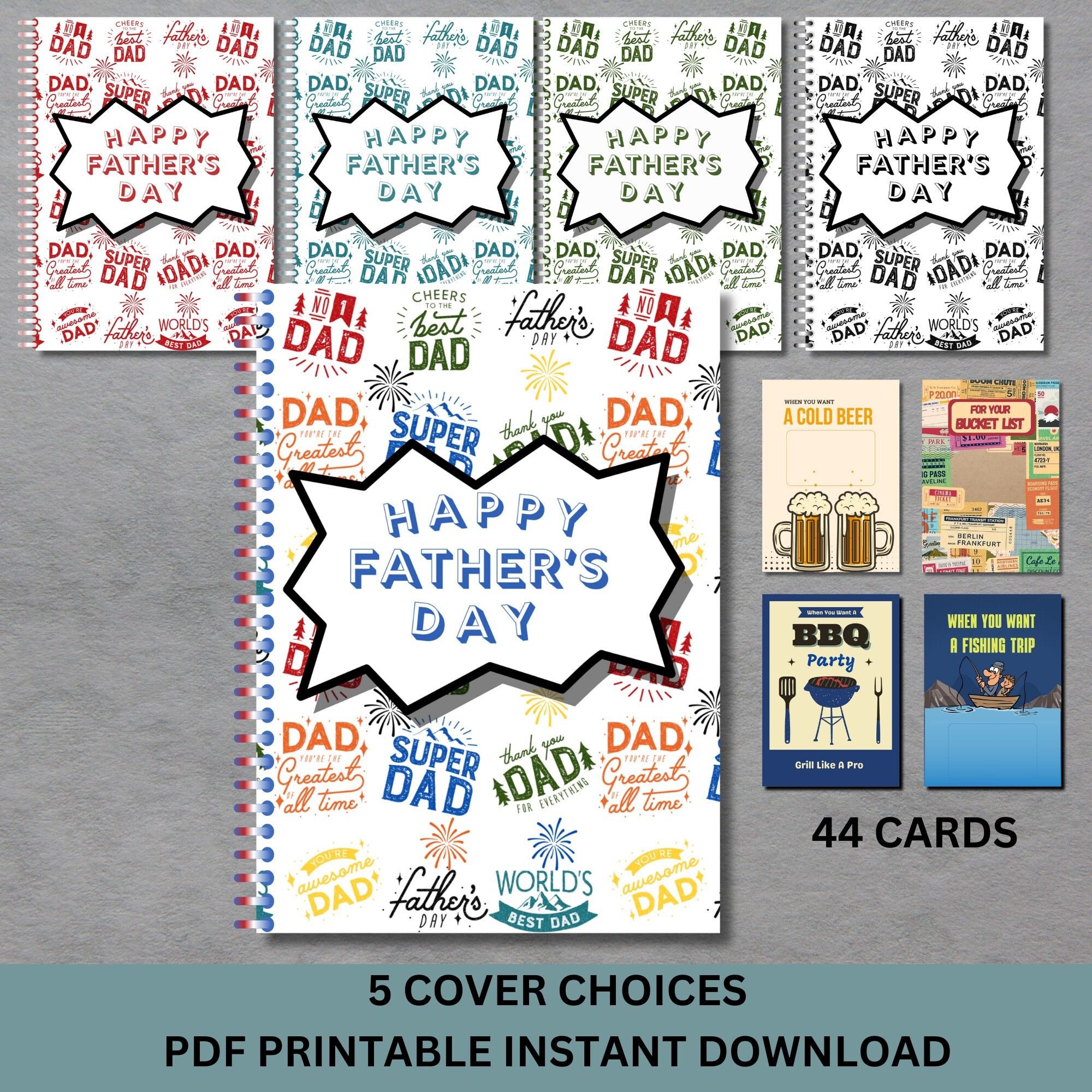 Fathers Day Gift Card Book, Fathers Day Gift for Dad, Printable Fathers ...