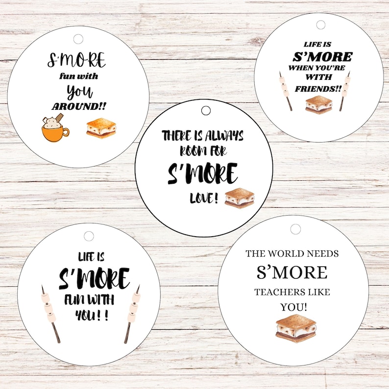 Smores Kit Tags Printable Smores Tags Smores Party Favor - Etsy
