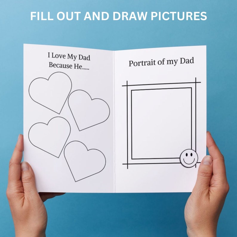 All About My Dad Printable, Fathers Day Coloring Card Printable, DIY ...