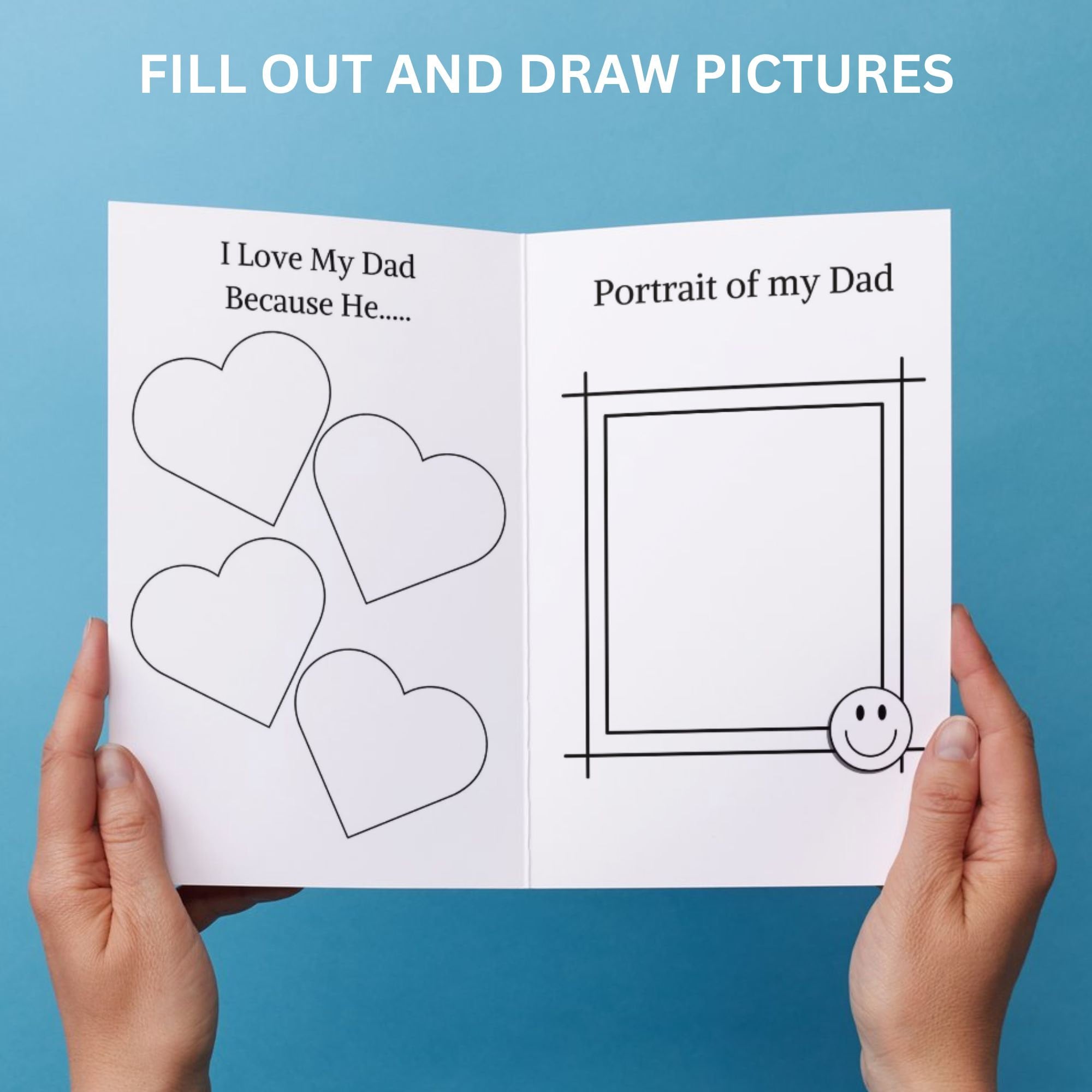 All About My Dad Printable, Fathers Day Coloring Card Printable, DIY ...