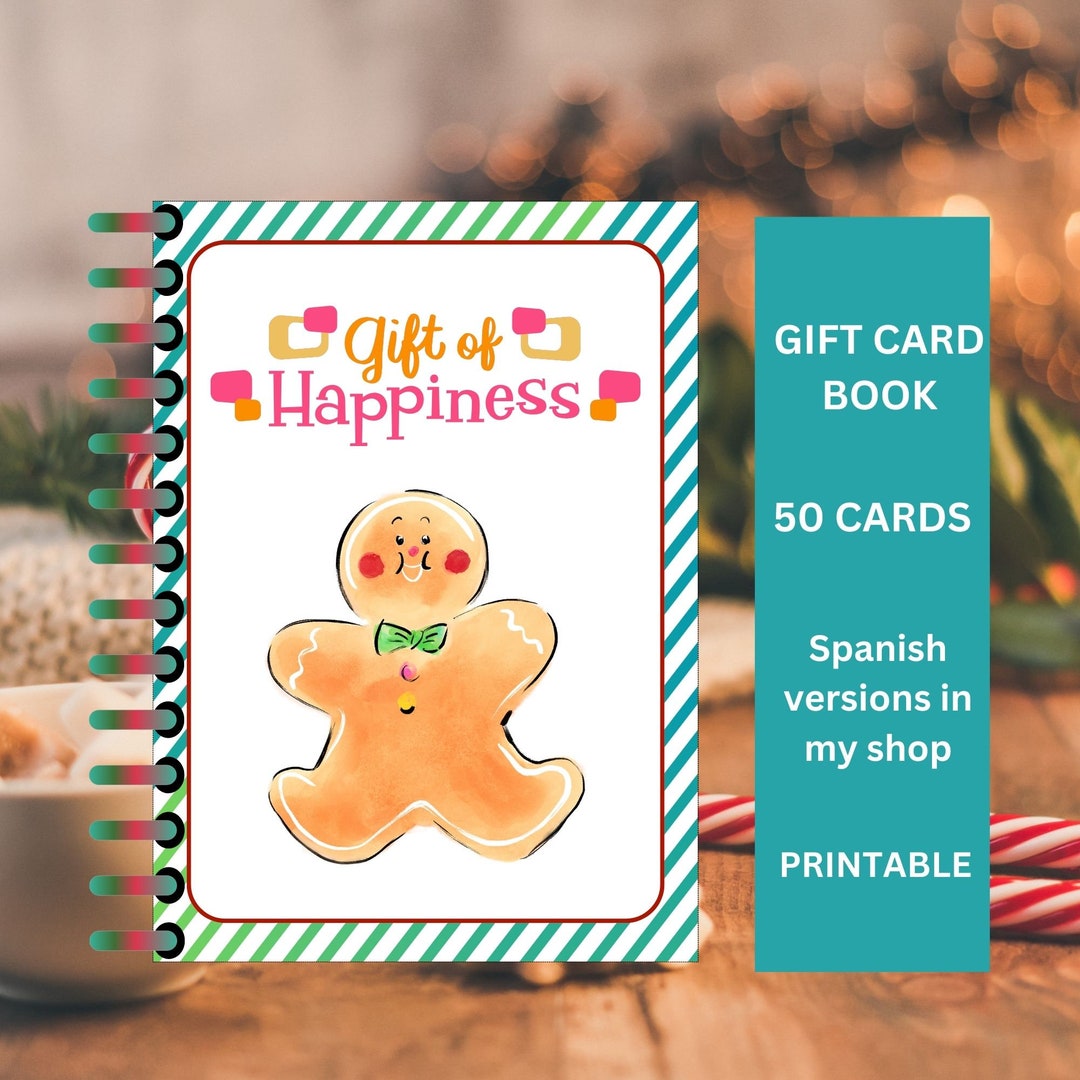 Christmas Gift Card Book Printable, Christmas Gift for Kids, Christmas ...