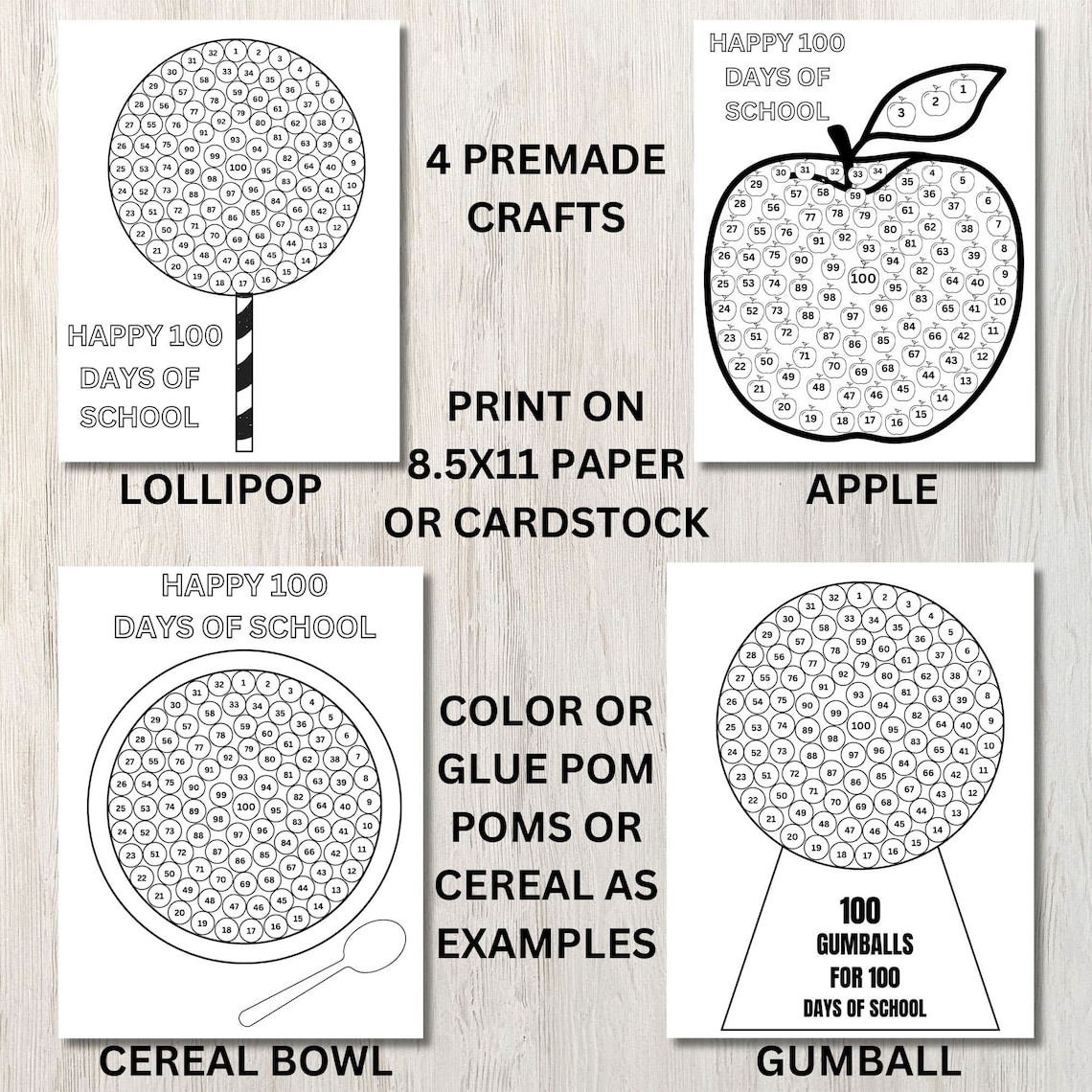 100 Days of School Printable Coloring Activity, Happy 100 Days of ...