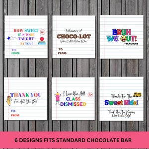 Teacher Appreciation Chocolate Bar Wrapper Bundle (digital Download) - Etsy