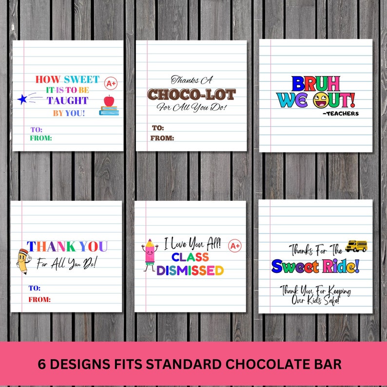 Teacher Appreciation Chocolate Bar Wrapper Bundle (digital Download) - Etsy