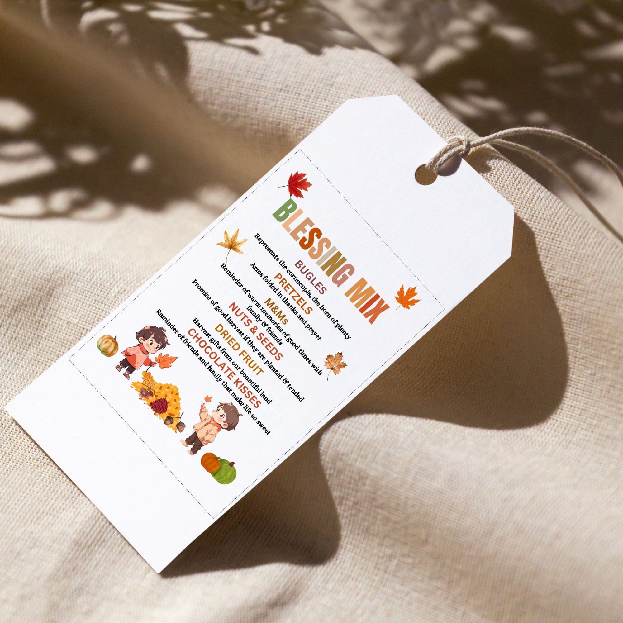 Blessings Mix Cards Editable, Thanksgiving Treat Tags, Christmas ...