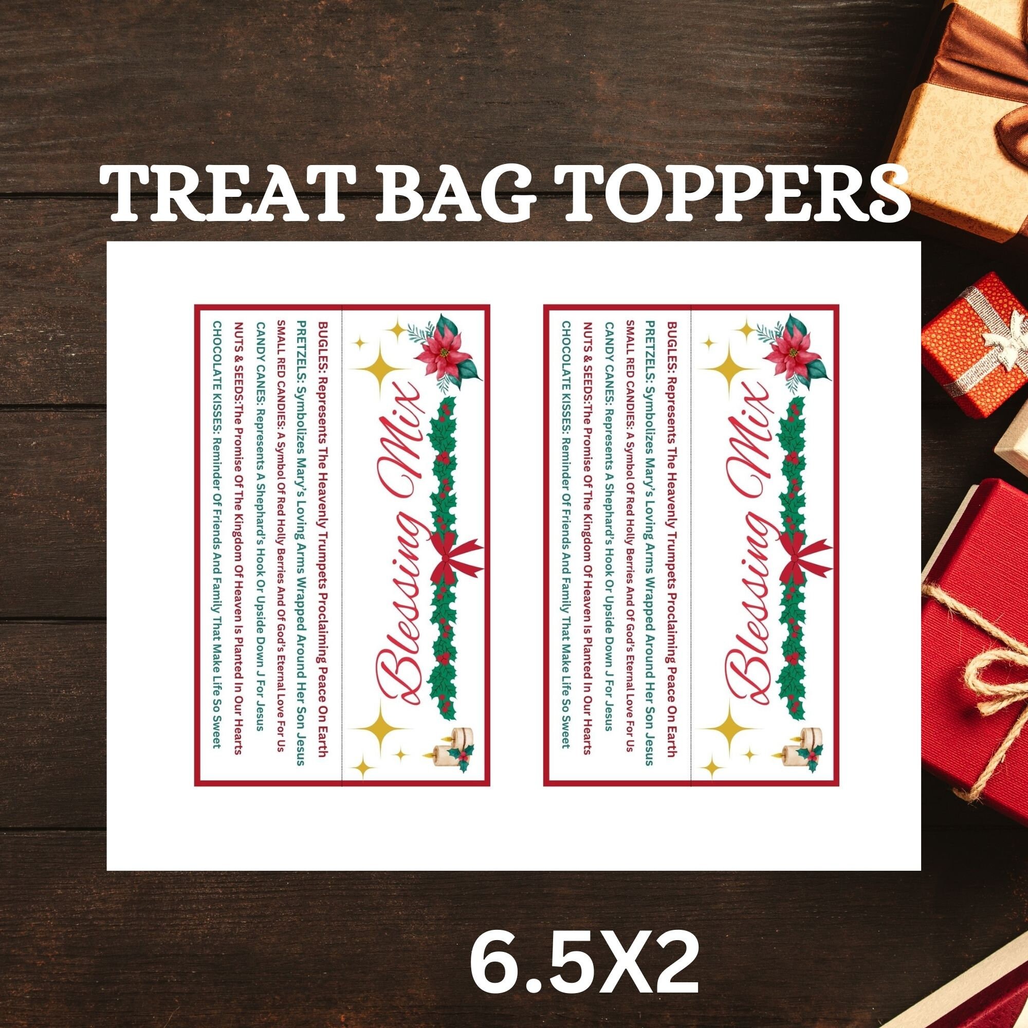 Christmas Blessing Mix Bag Toppers: Printable Favor Tags (PDF) - Etsy