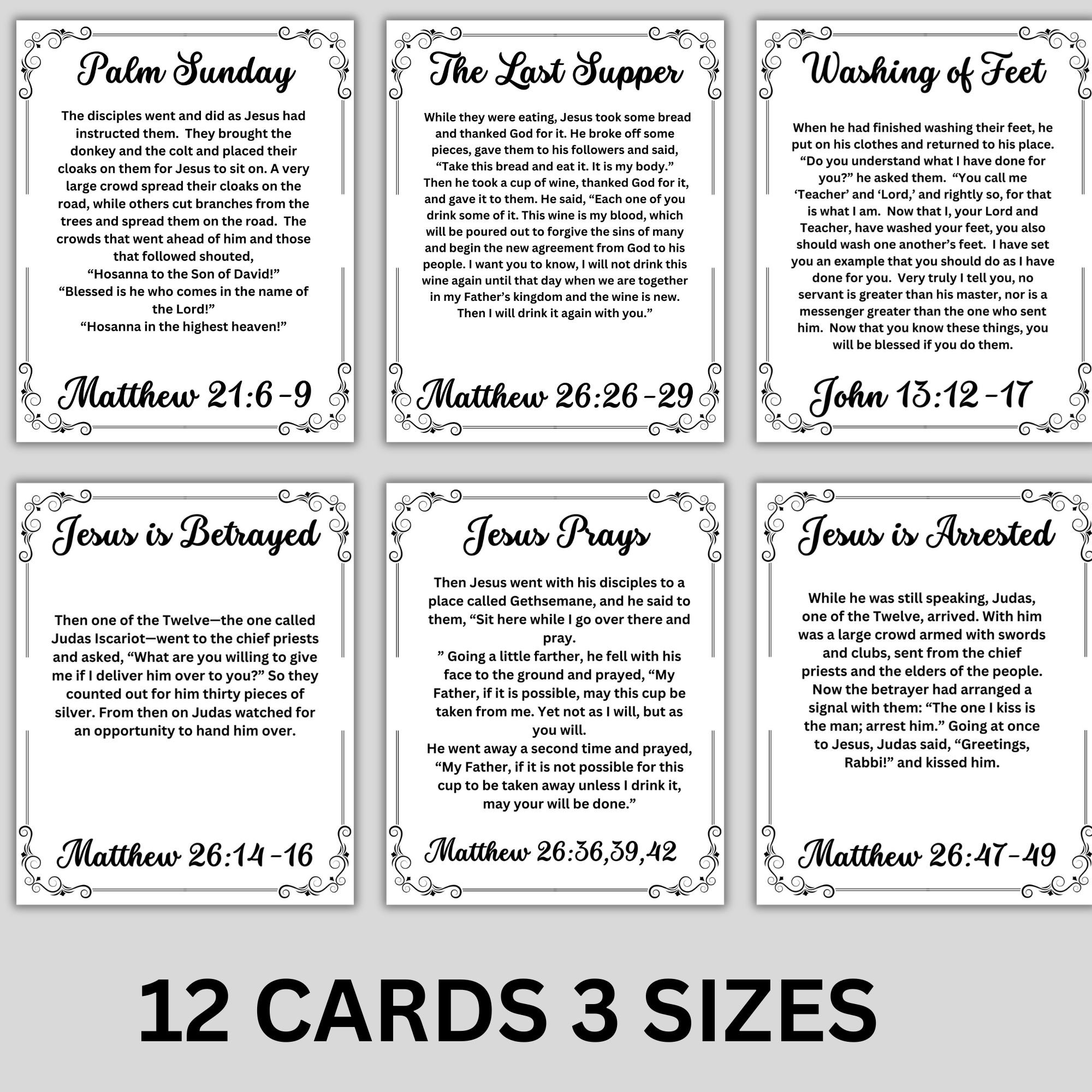 LDS Holy Week Study Cards Hosanna Palm Sunday, Printable Easter Story ...