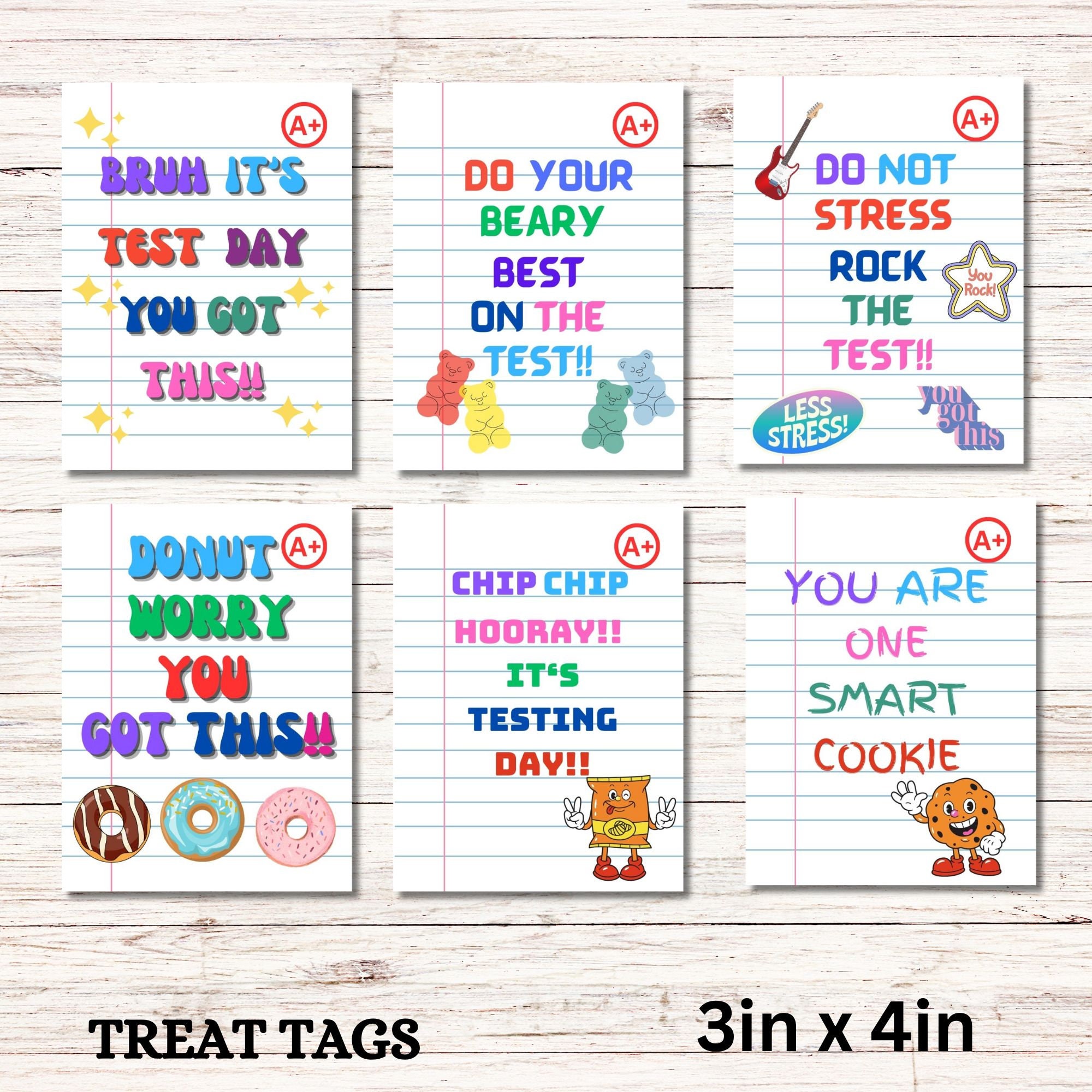 Testing Day Snack Tag Printable Classroom Treat Tag, STAAR Test ...