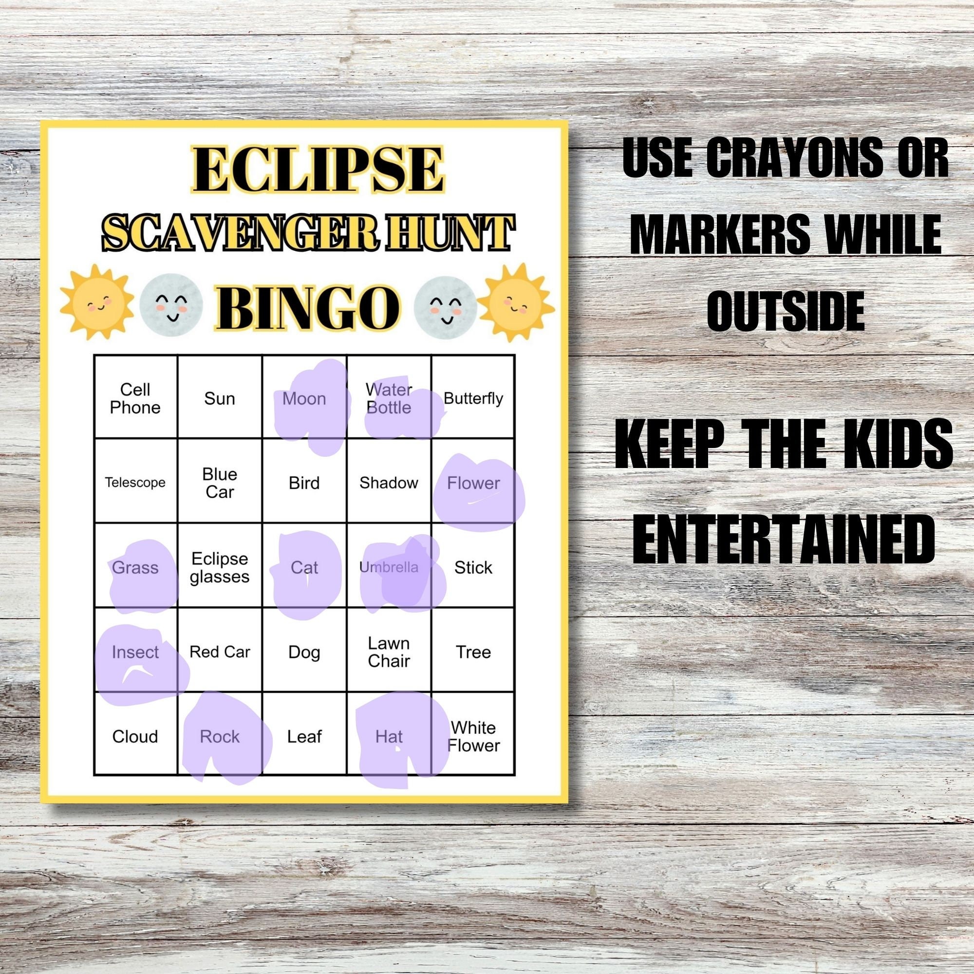 Eclipse Games, Eclipse Activities, Printable Bingo Cards, Scavenger ...