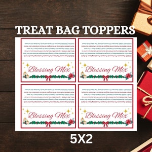 Blessing Mix Bag Topper, Blessing Mix Favor Tag, Christmas Treat Bag ...