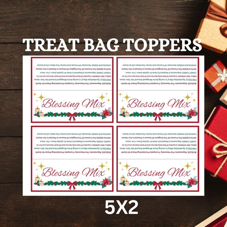 Christmas Blessing Mix Bag Toppers: Printable Favor Tags (PDF) - Etsy