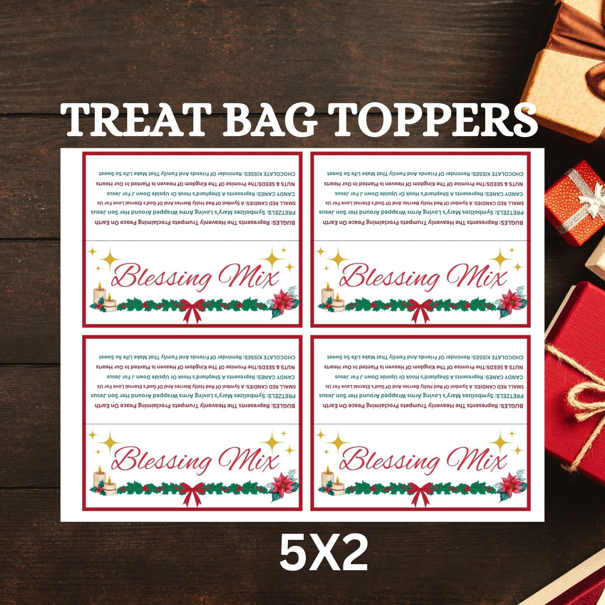 Blessing Mix Bag Topper, Blessing Mix Favor Tag, Christmas Treat Bag ...