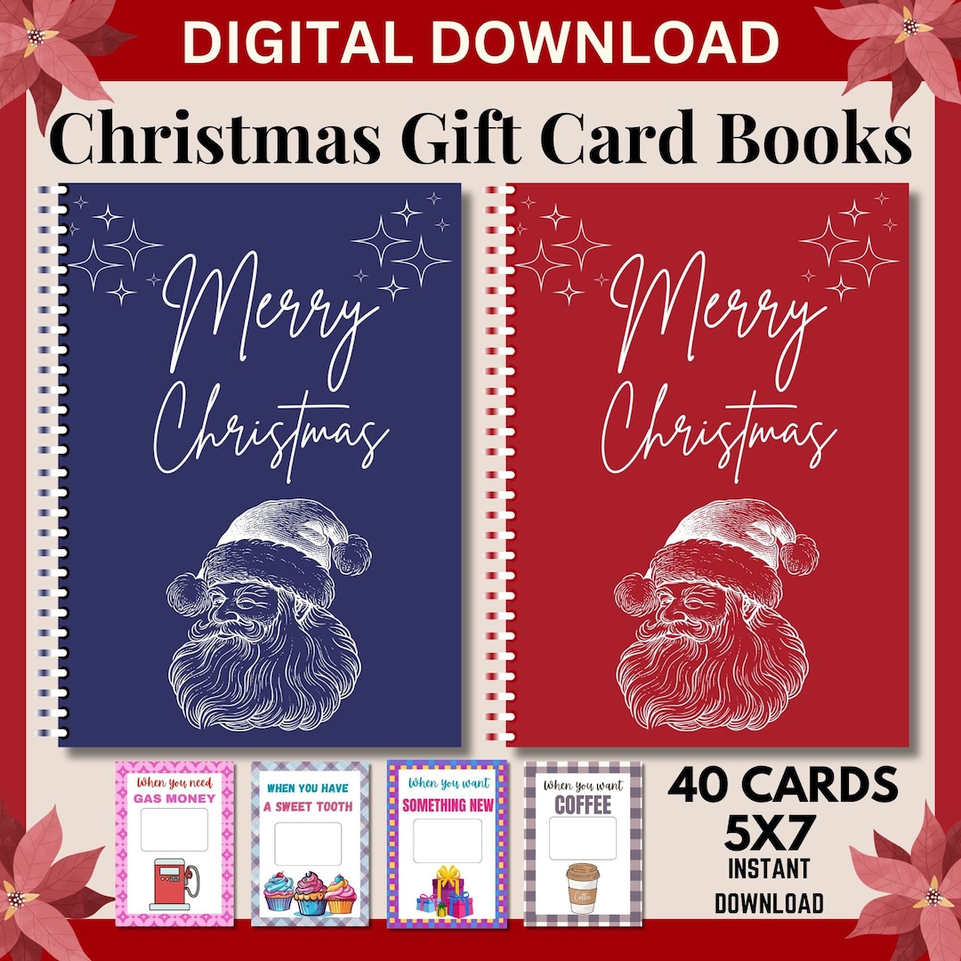 Christmas Gift Card Book, Printable Christmas Gift for Kids, Christmas ...