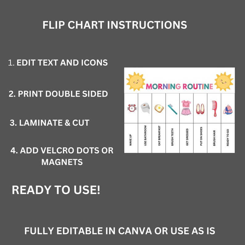 Kids Routine Flip Chart, Morning Routine, Bedtime Routine, Kids Routine ...