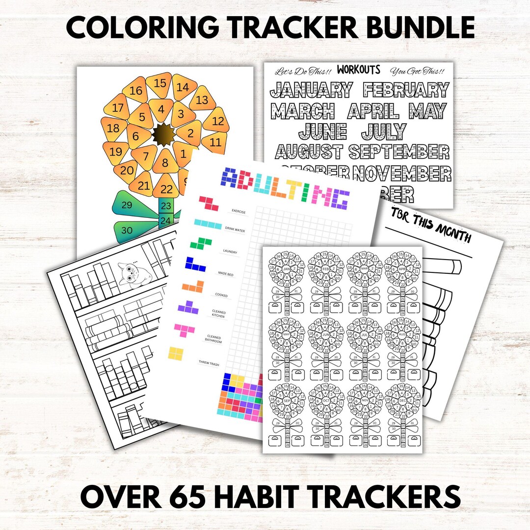 Habit Tracker Printable, Monthly Tracker, Daily Mood Weather Workout ...