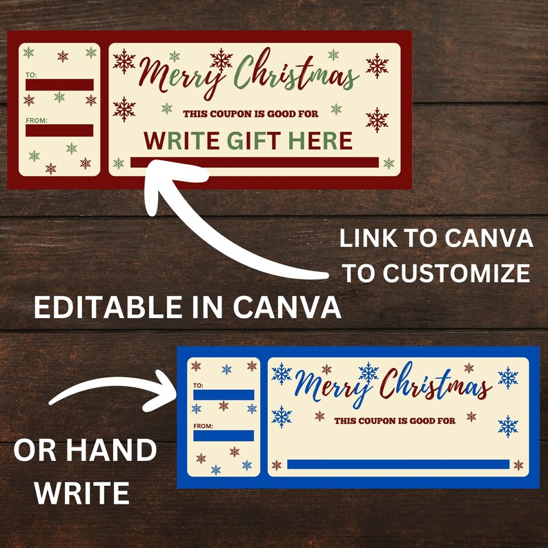 Christmas Coupon Book EDITABLE, Printable Coupon Book Template, Custom ...