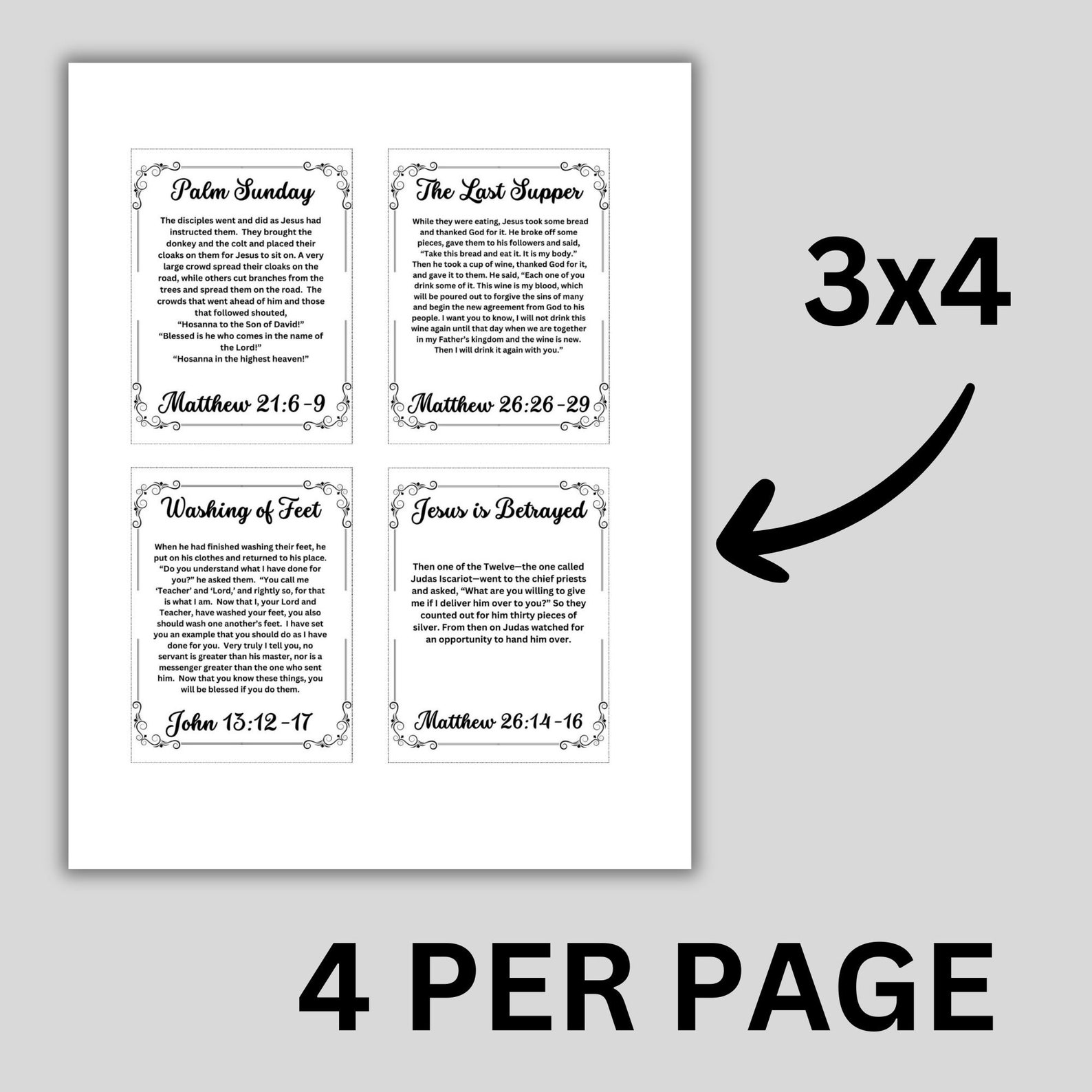 LDS Holy Week Study Cards Hosanna Palm Sunday, Printable Easter Story ...