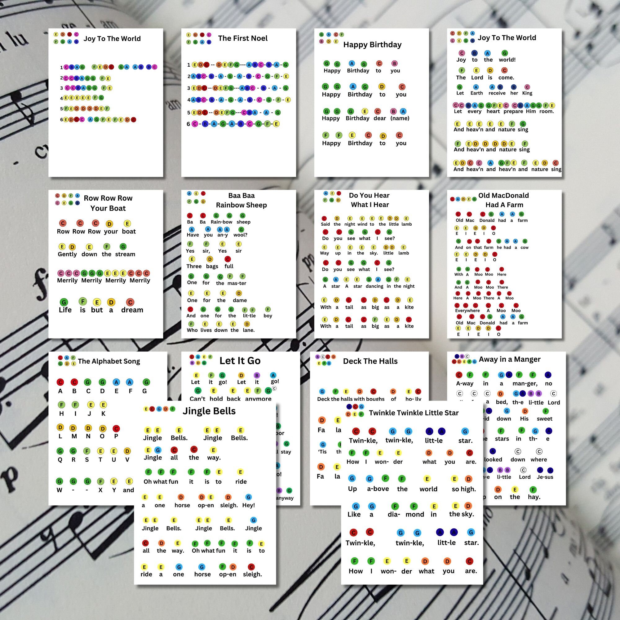 Handbell Sheet Music Instant Digital Download, Printable Hand Bell ...