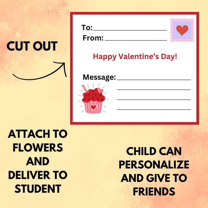 Editable Valentines Day Flower Gram Printable, Carnation Gram for ...