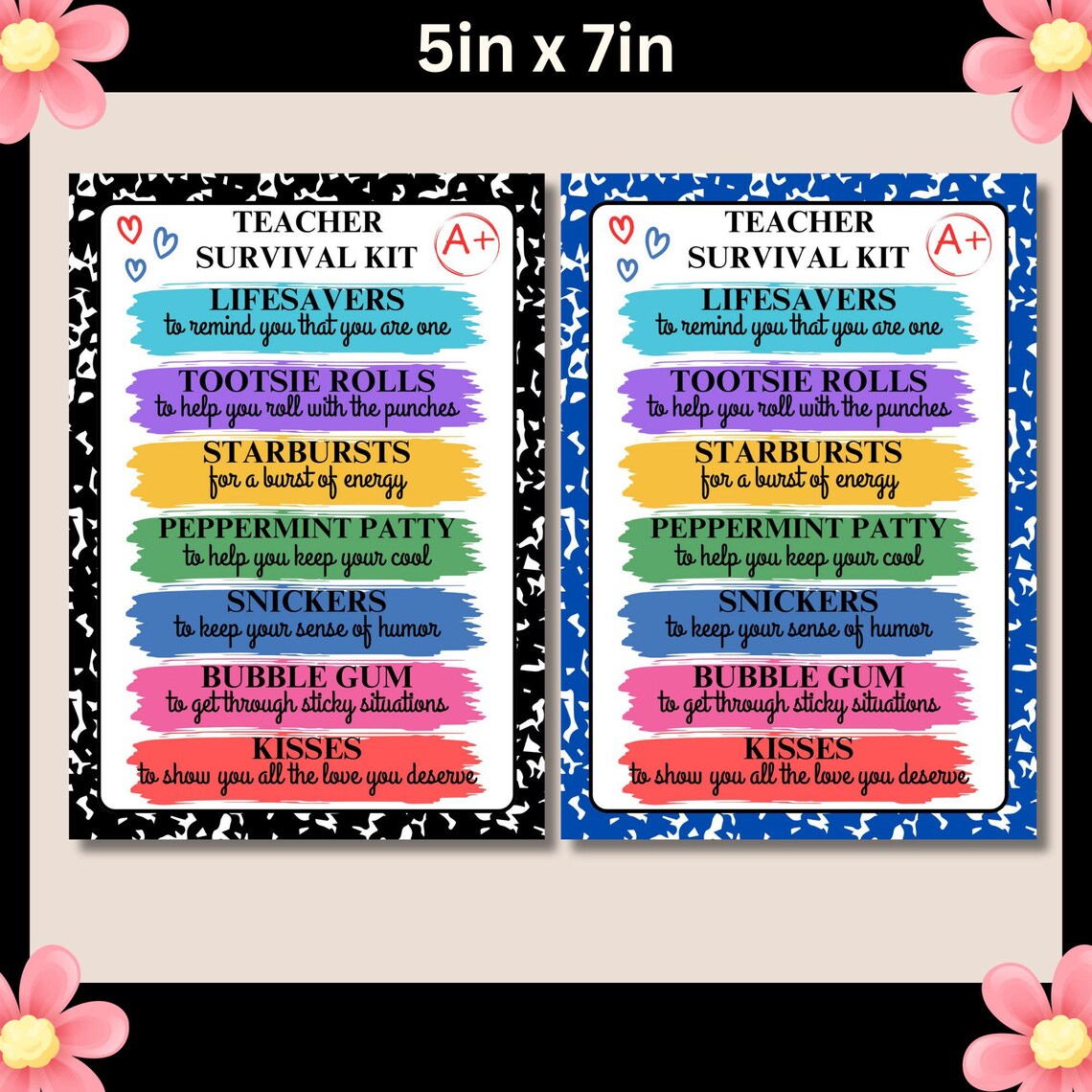 Teacher Survival Kit Tag Editable, Back to School Teacher Gift, Teacher ...