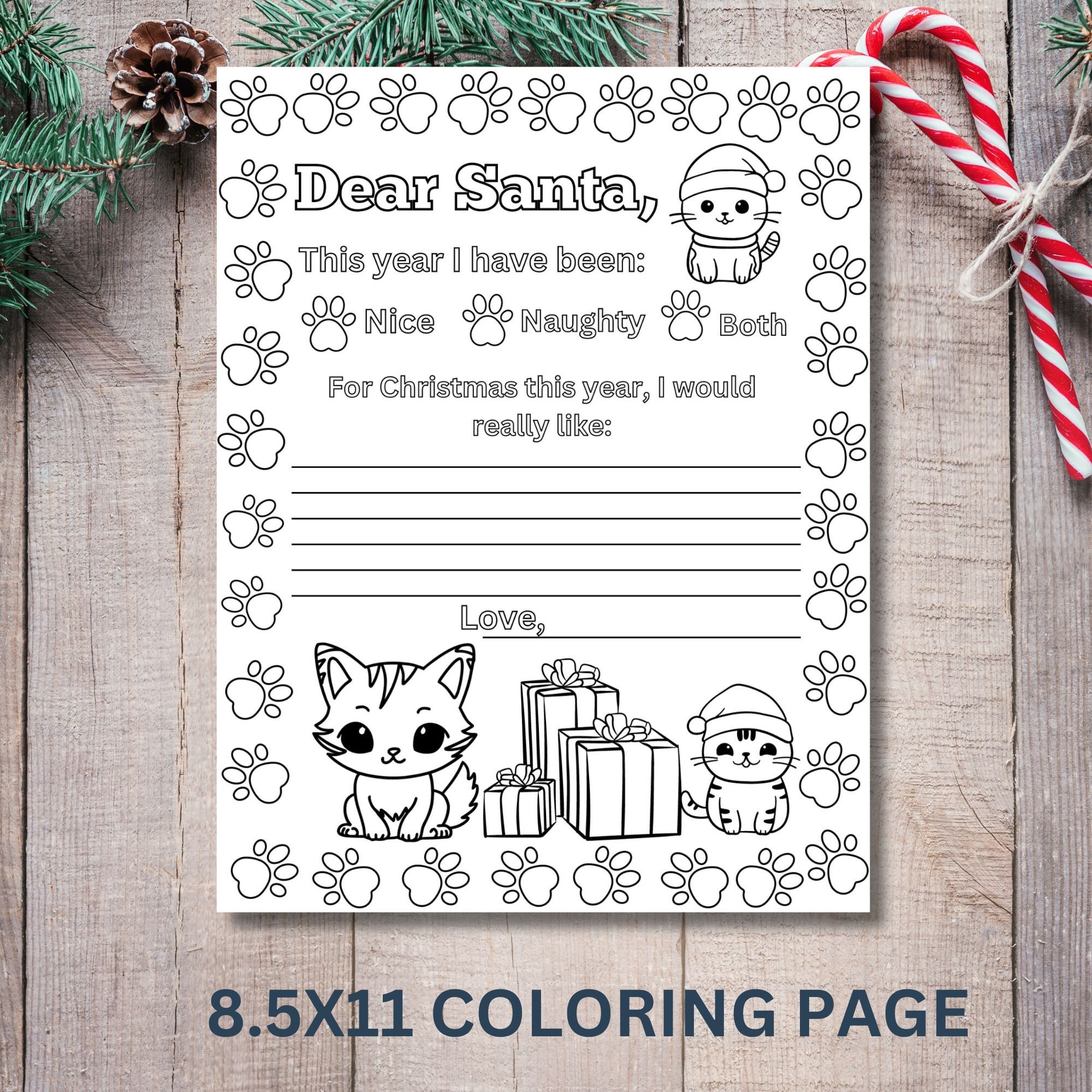 Letter to Santa Coloring Page, Santa Letter, Letter to Santa, Kids ...