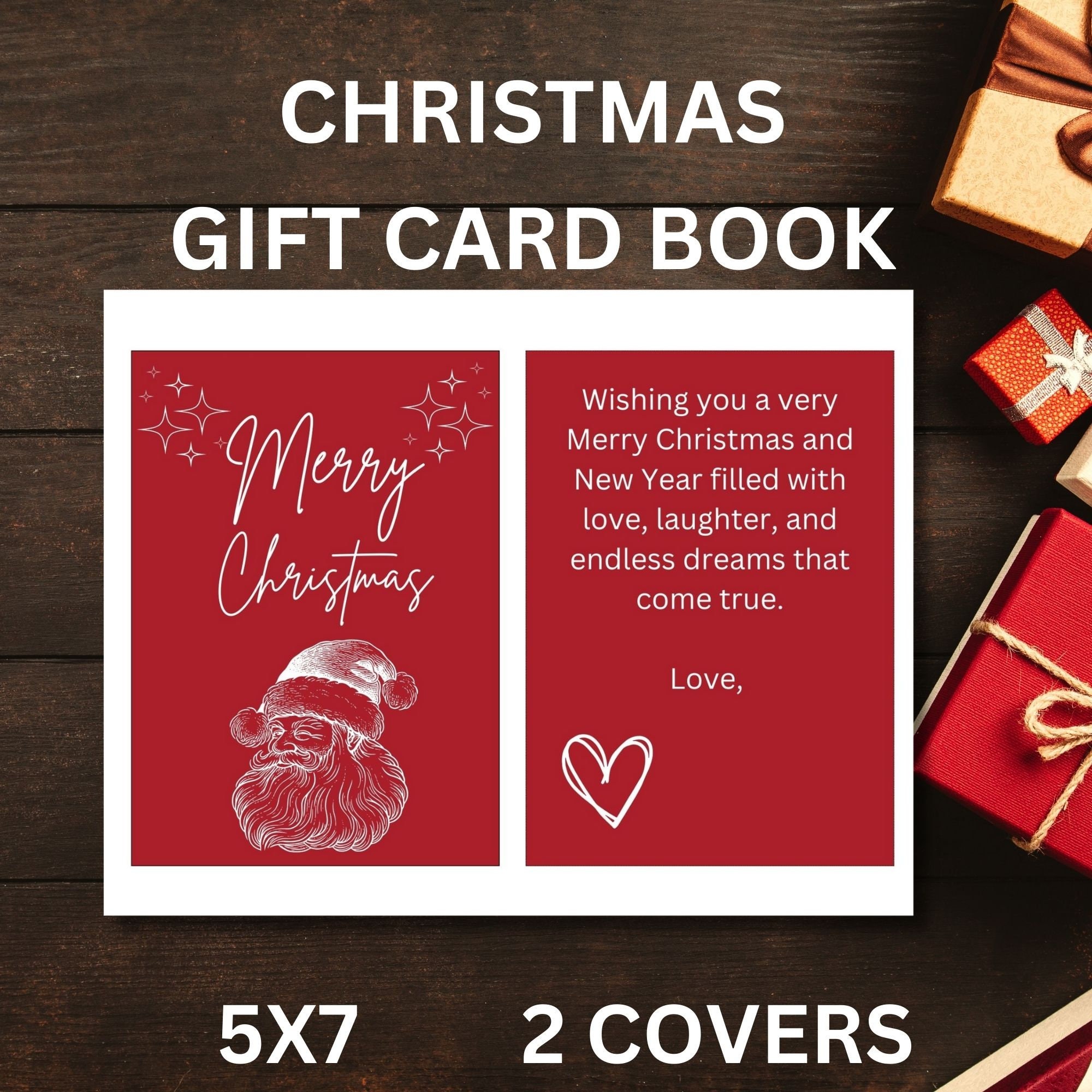 Christmas Gift Card Book, Printable Christmas Gift for Kids, Christmas ...