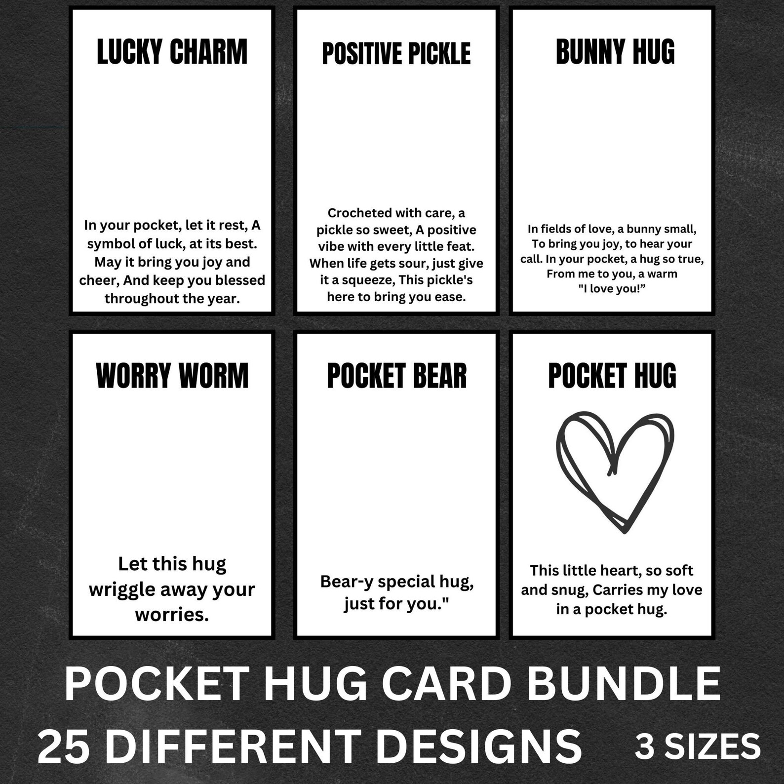 Pocket Hug Printable, Emotional Support Pickle, Positive Pickle, Lucky ...