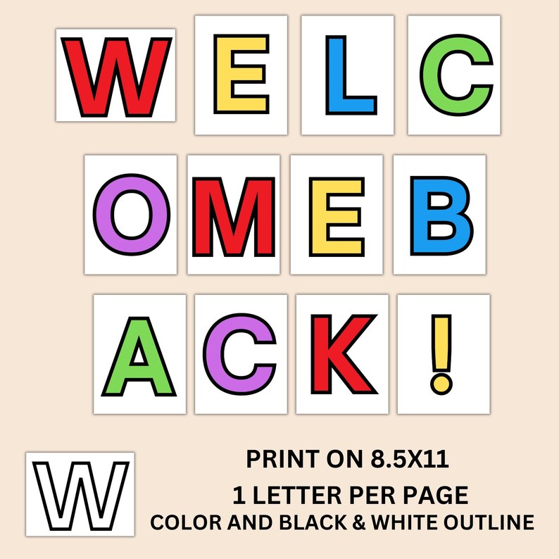 Welcome Back to School Bulletin Board Kit: Printable Classroom Decor ...