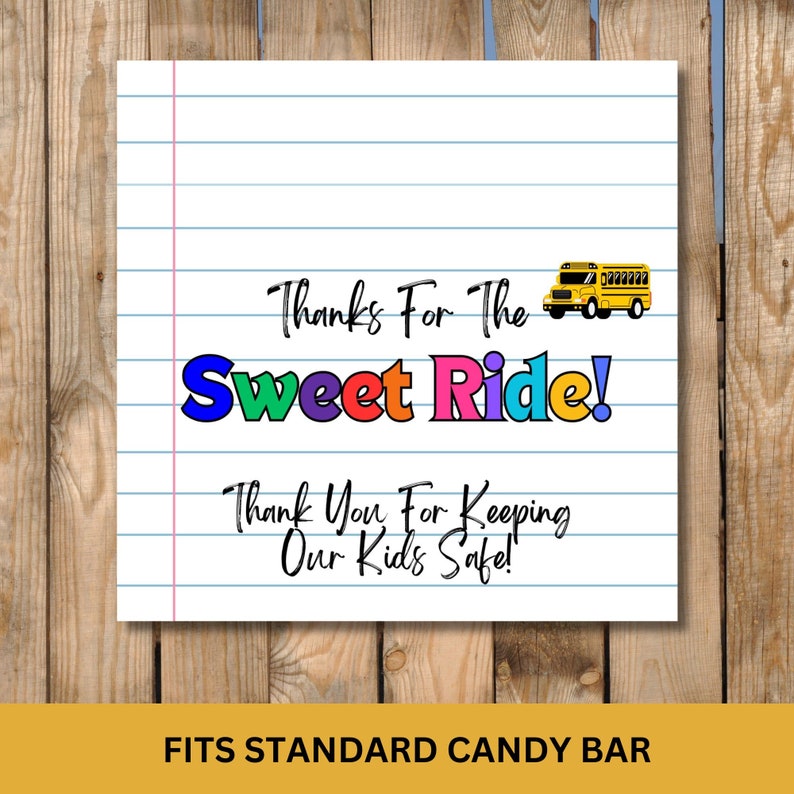 Thanks for the Sweet Ride Chocolate Bar Wrapper, Chocolate Candy Bar ...