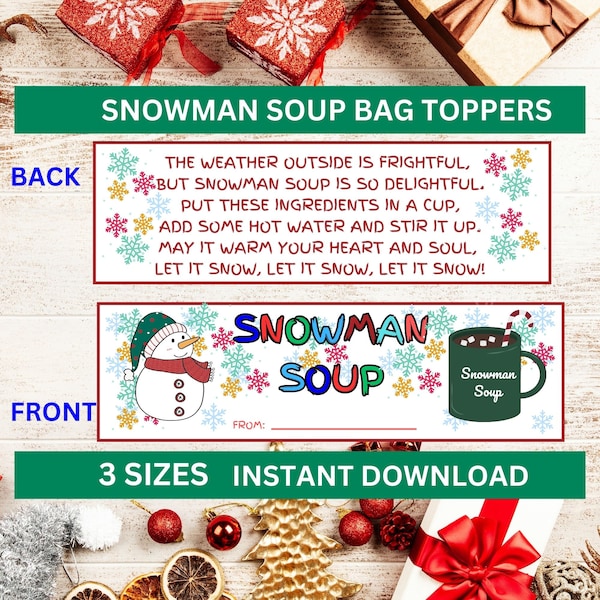 Snowman Labels - Etsy