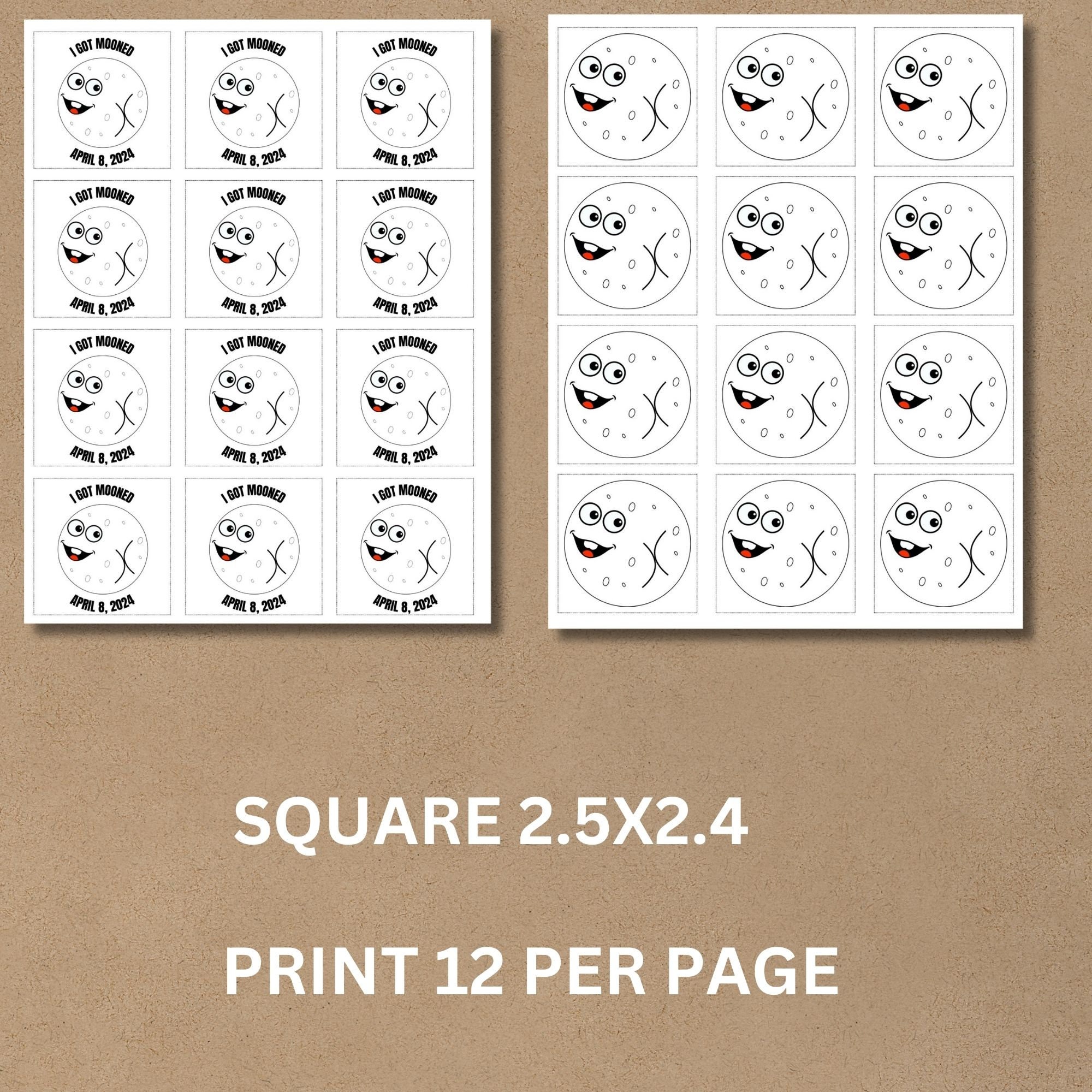 Solar Eclipse 2024 Printable Party Supplies Gift Tags, Total Lunar ...