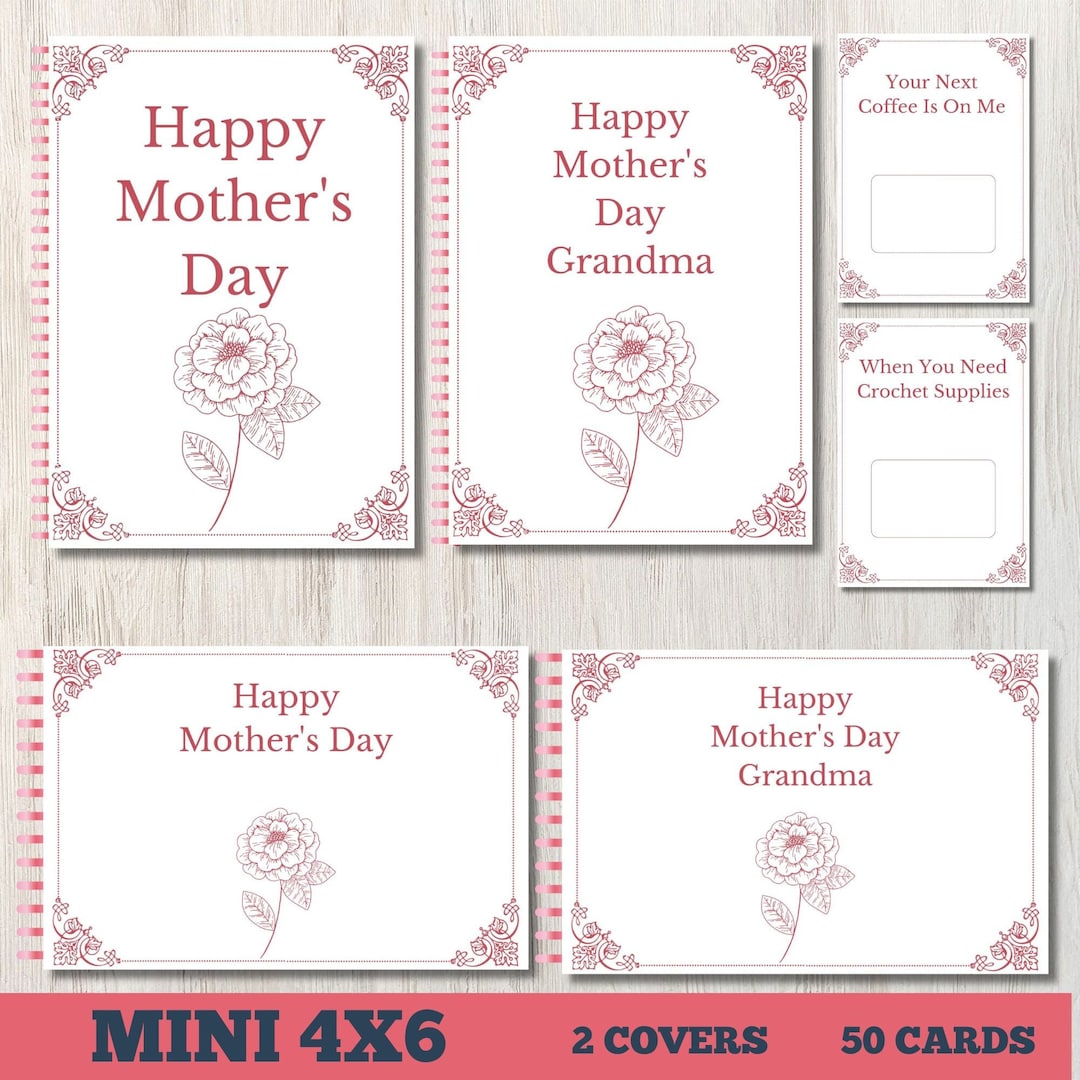 Mother's Day Gift Card Book Mini for Mom, Printable Mothers Day Gift ...